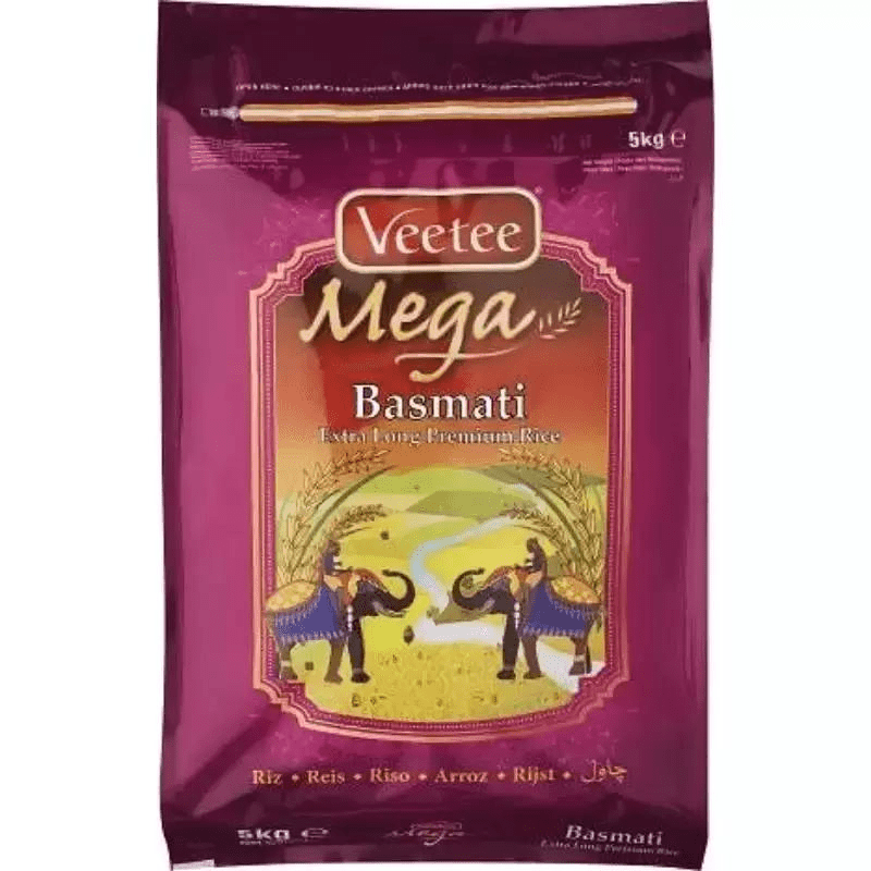 VEETEE Mega Extra Long Basmati rice 5kg – Indira Foods