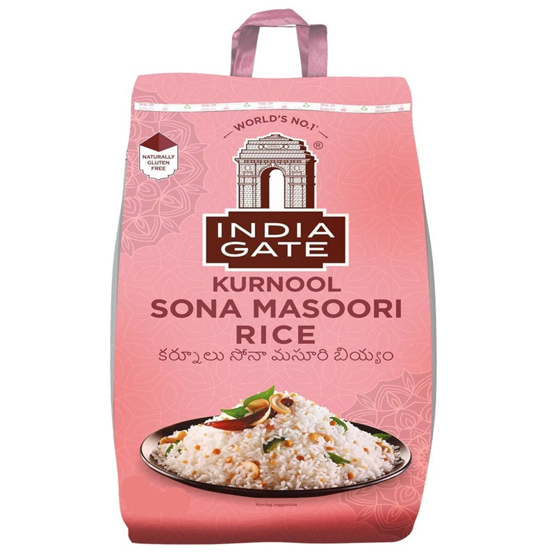 India Gate Kurnool Sona Masoori Rice 10kg – Indira Foods