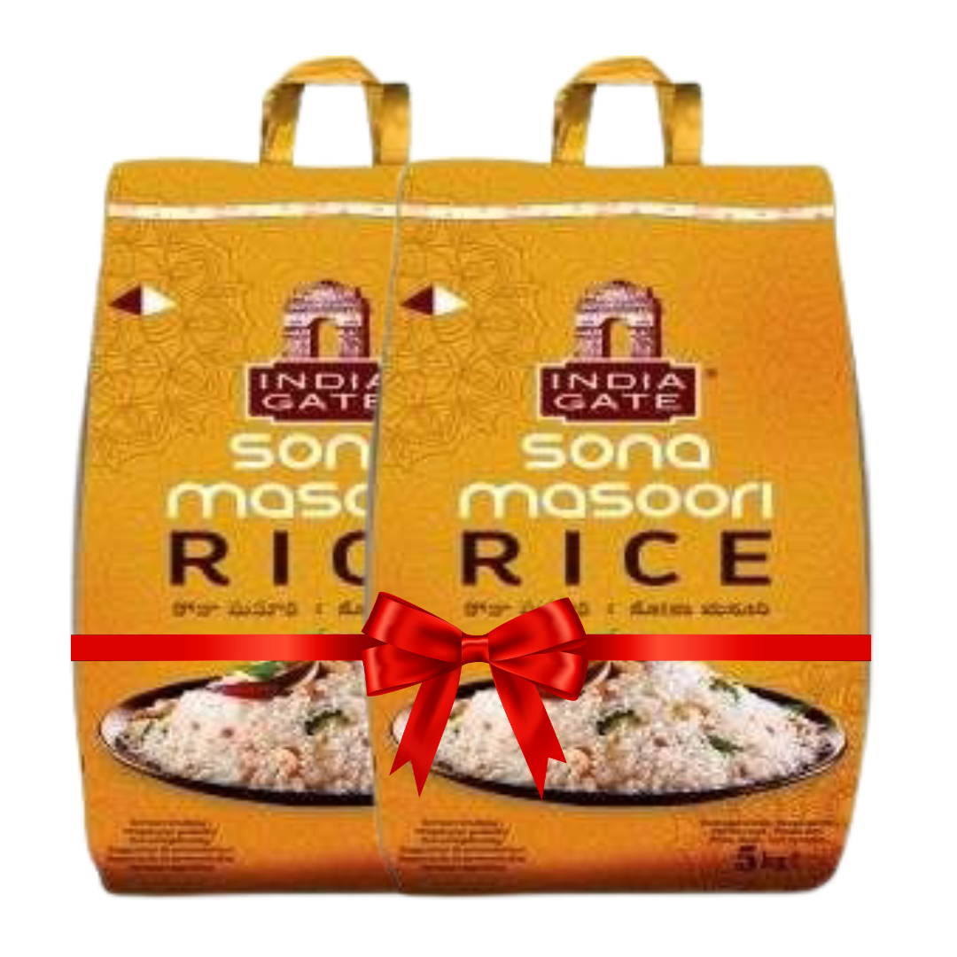 India Gate Sona Masoori Rice 20kg (2 Twin bags x10kg) – Indira Foods
