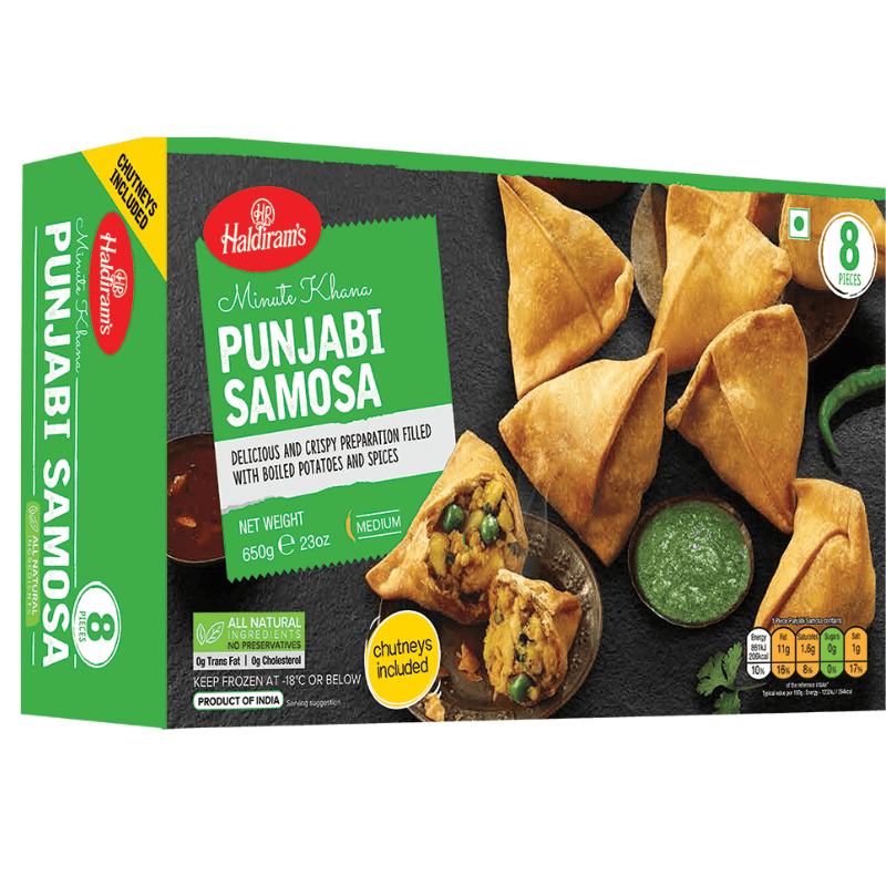 Haldirams Punjabi Samosa 8pc (Frozen) 650g – Indira Foods