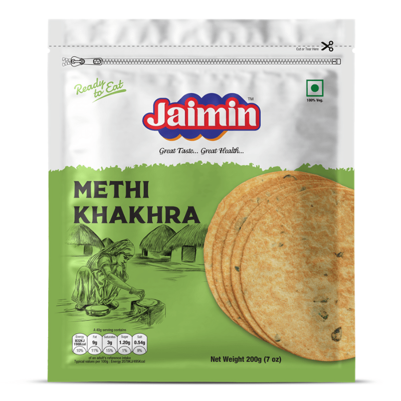 Jaimin/Heera Khakra Methi 200g – Indira Foods