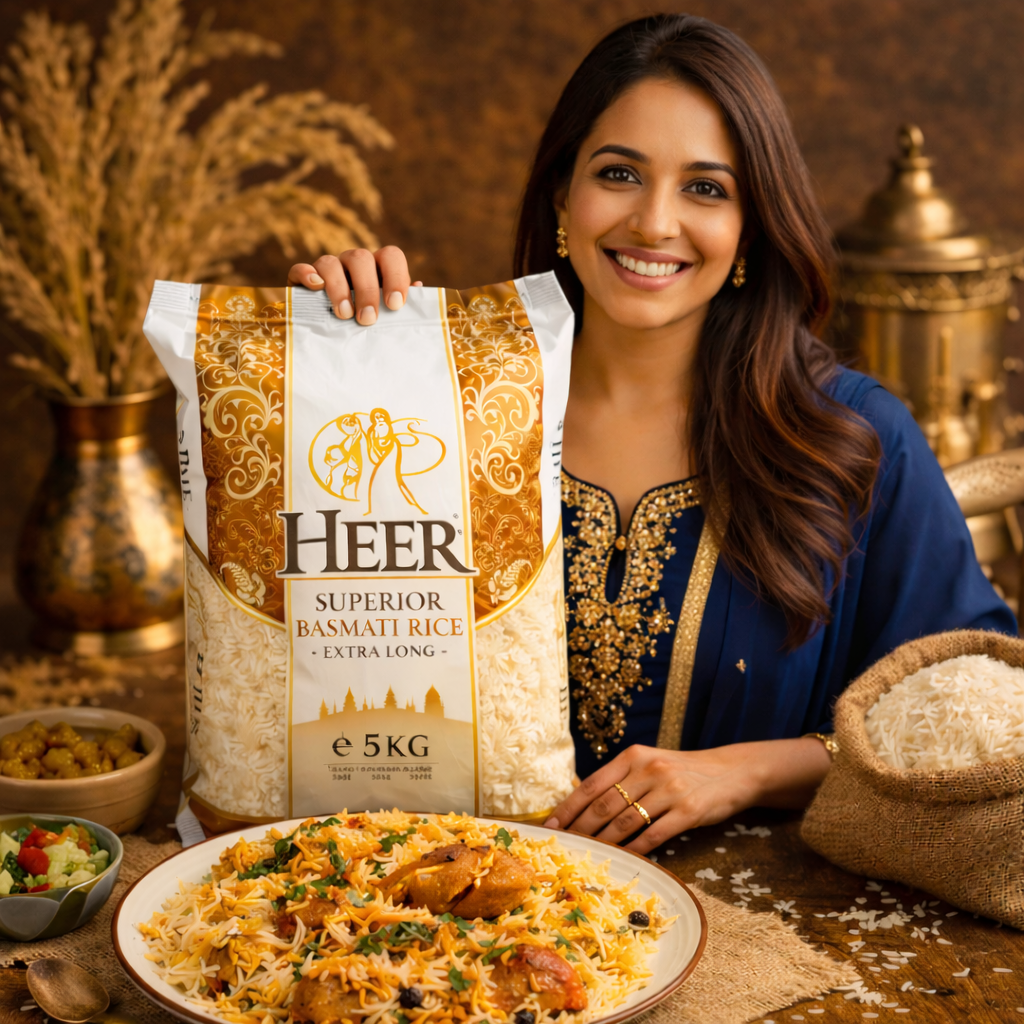 Heer Long Grain Basmati Rice 5KG – Indira Foods